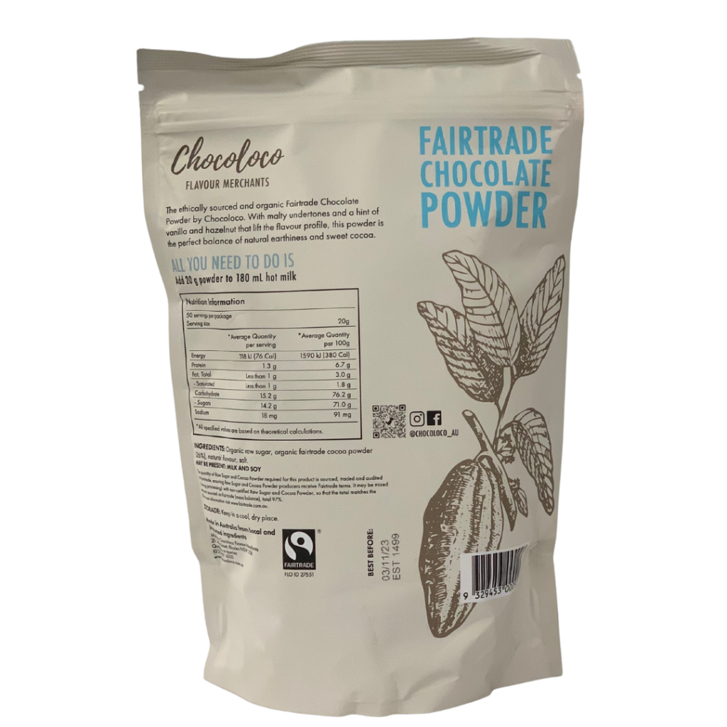 Chocoloco Fairtrade Organic Powder – Cleanskin Coffee Co